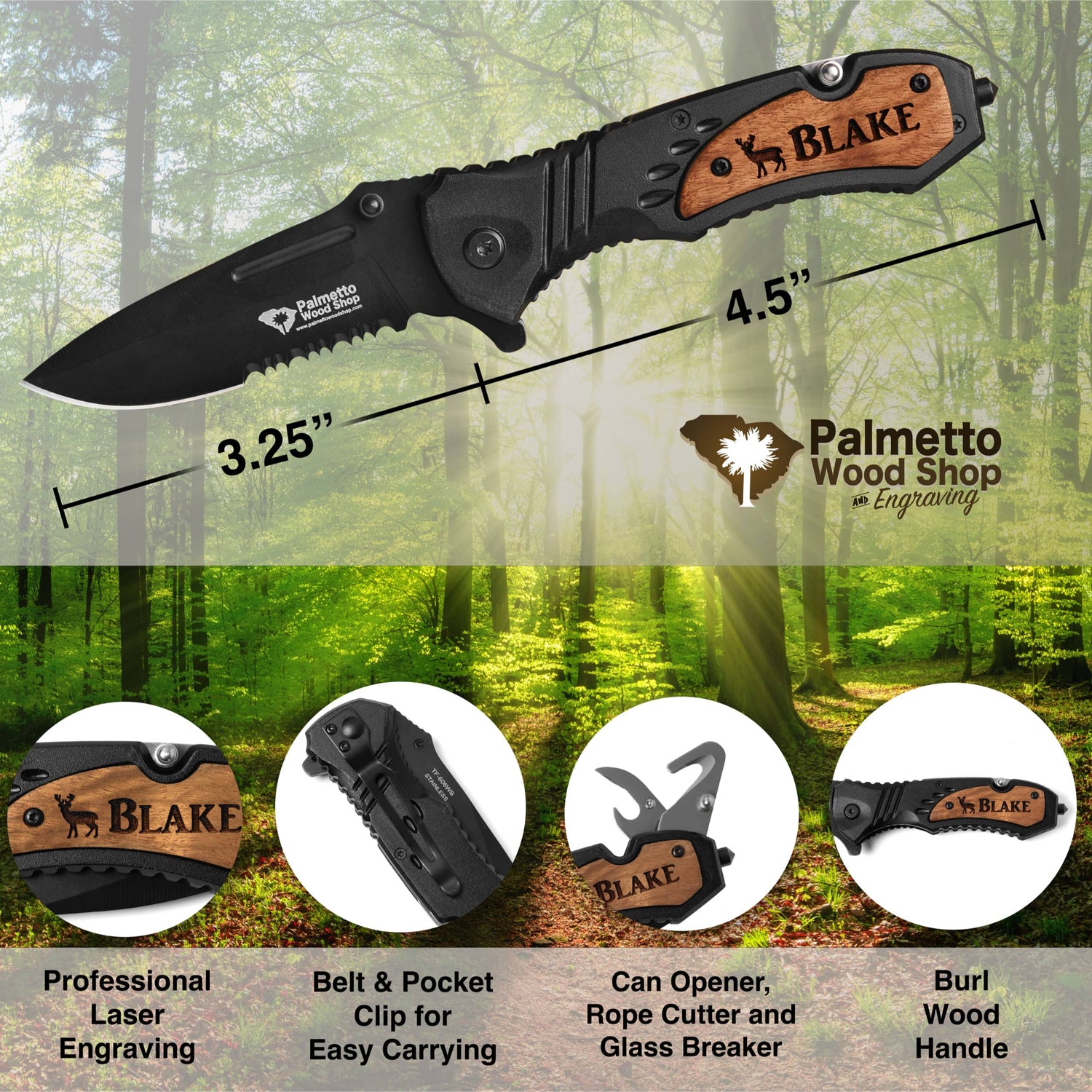 Custom Pocket Knife | Laser Engraved Pocket Knife Gift for Men ...
